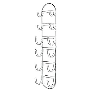 InterDesign Classico Wall Mount Towel Rack with Towel Hooks for Bathroom Storage – Chrome