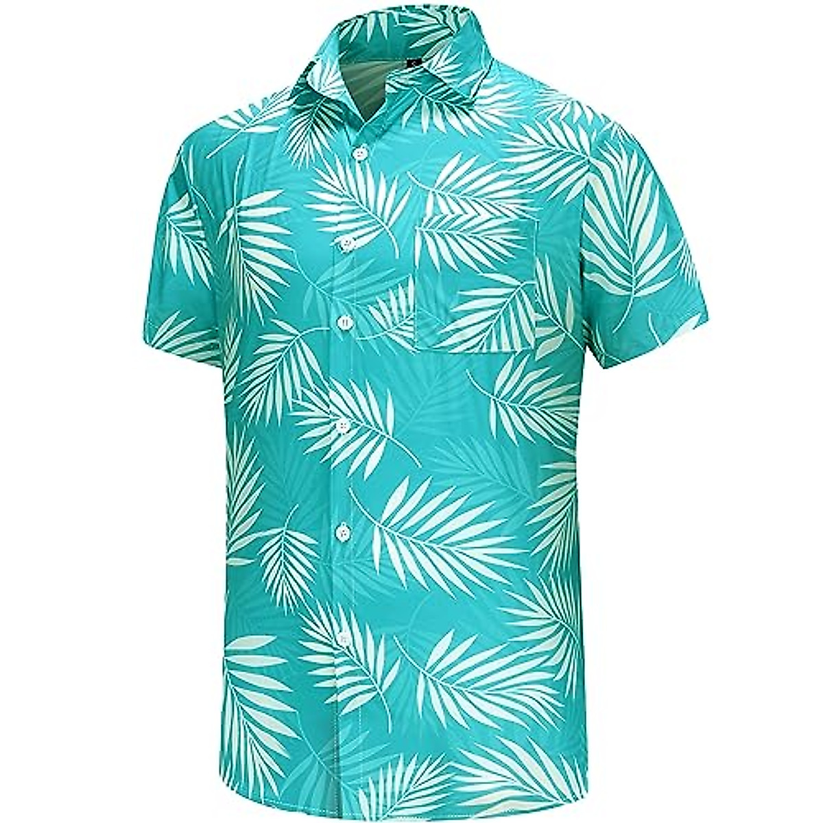 KYKU Mens Funny Hawaiian Shirt Beach Button Up Shirts Short Sleeve, Green, M