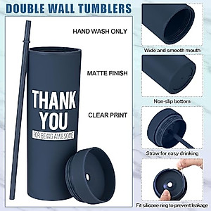 Rtteri 6 Pcs Veterinary Receptionist Week Gifts Nurse Appreciation Gifts Bulk Thank You Tumblers for Women Men 16oz Plastic Skinny Tumblers with Lids for Teacher Coworker Staff(Pastel Colors)