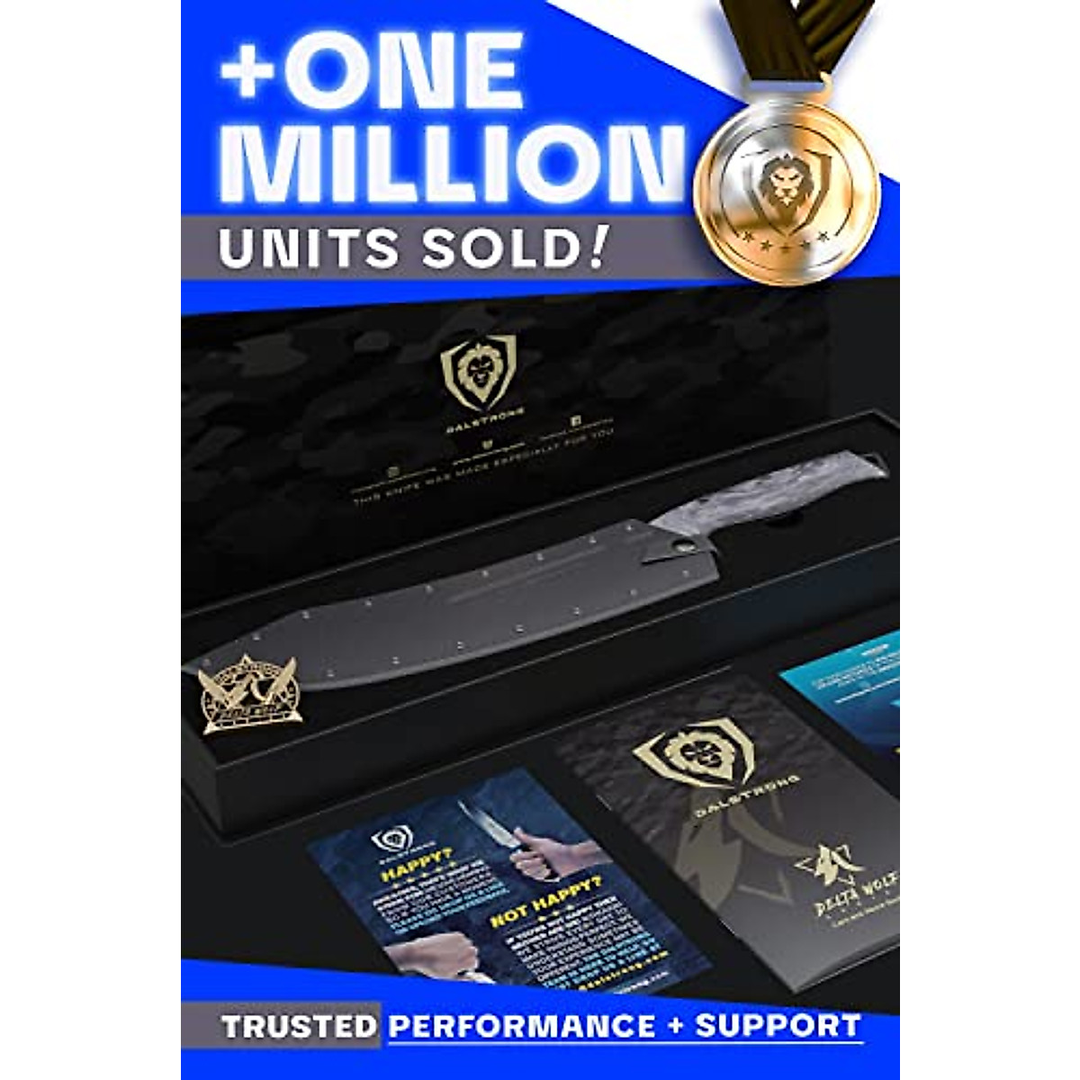 Dalstrong Bull Nose Butcher Knife - 10" - Delta Wolf Series Knife - Ultra-Thin & Zero Friction Blade - HC 9CR18MOV Steel - Black Titanium Nitride Coating - G10 Camo Handle - Leather Sheath