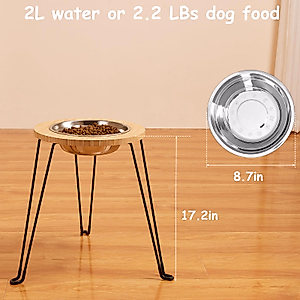 Yangbaga Elevated Dog Bowl for Large Dogs,16.3in High Extra Large Dog Bowl Stand,Comes with a Stainless Steel Bowl with Capacity of 2L Water or 2.2LBs of Dog Food