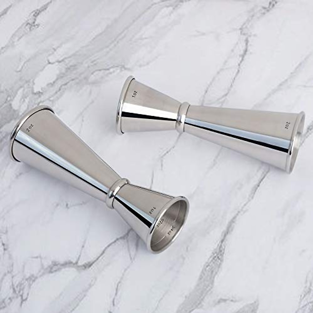 Briout Jigger for Bartending, Double Cocktail Jigger Japanese Premium 304 Stainless Steel Jigger 2 OZ 1 OZ with Measurements Inside