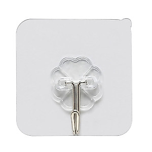 ABOOFAN 20 Pcs Nail- Hook Ceiling Hook White Round Stool House Shaped Floating Shelves Invisible Hook Clear Adhesive Hooks Metal Camera Sticker Fix It Toddler Toy Wall Hook Water Proof