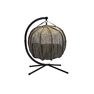 Flower House Hanging Pumpkin Loveseat Chair with Stand (Bark/Espresso)