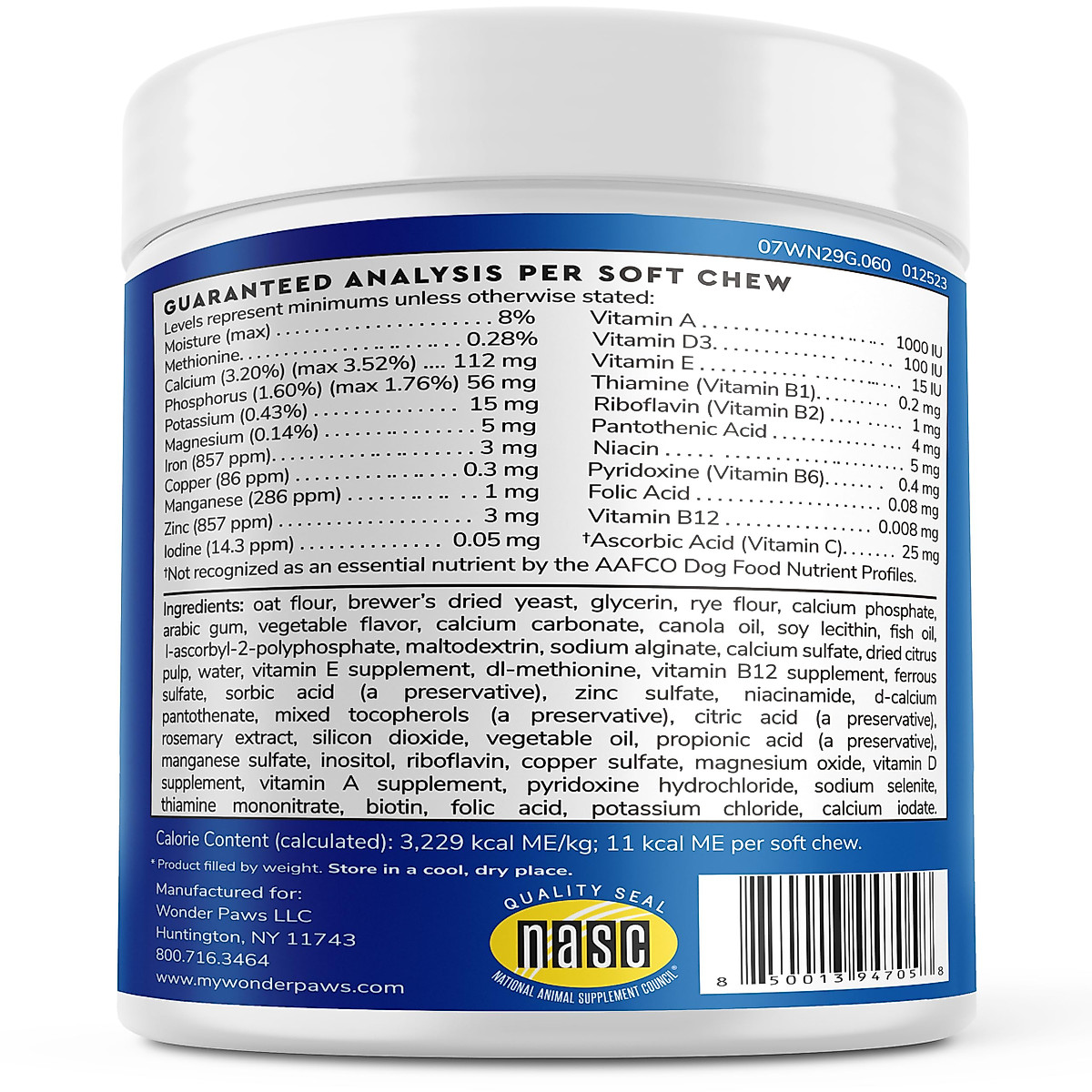 WONDER PAWS Premium Multivitamin for Dogs Daily Multi for Immune, Mood, Joint, Skin, Heart & Digestive Health - 21 in 1 Dog Multivitamins for Optimal Health Essential - 60 Multivitamin Dog Chews