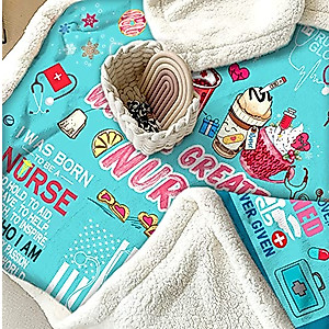 Nurse Gifts Nurse Week Gifts Throw Blanket,Nurse Gifts for Women,Nurse Appreciation Gifts,Nurse Gifts for Nursing Student Soft Fluffy Sherpa Warm Throw Blankets (H10,50"x 60")