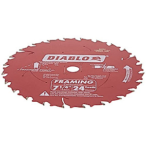 Diablo D0724A 7-1/4in 24T ATB Framing Saw Blade 5/8in & Diamond Knockout Arbor
