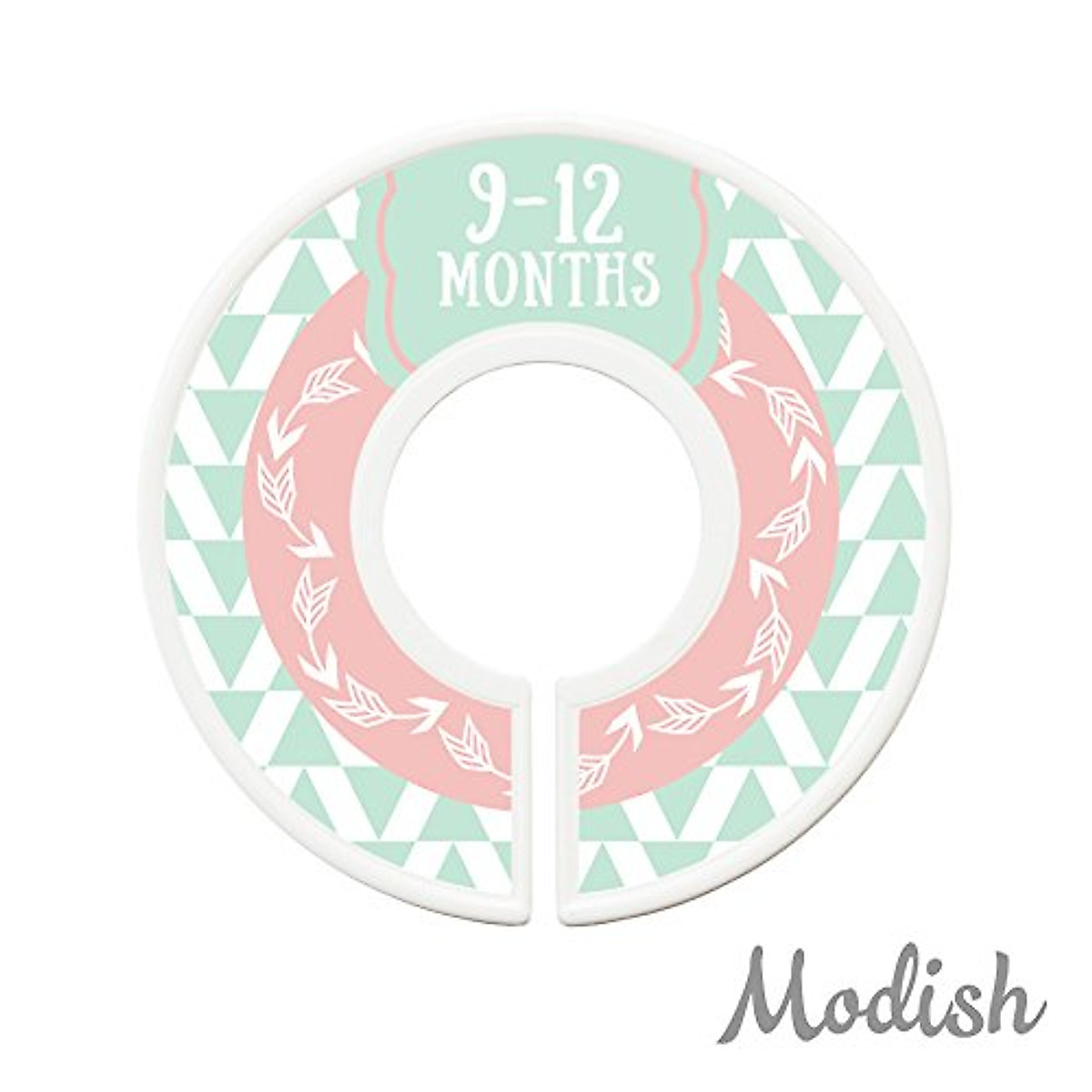 Modish Labels Baby Clothes Size Dividers, Baby Closet Organizers, Closet Size Dividers, Baby Closet Organizers, Clothes Organizer, Girl, Woodland, Arrows, Nordic, Boho, Pink, Mint (Baby)