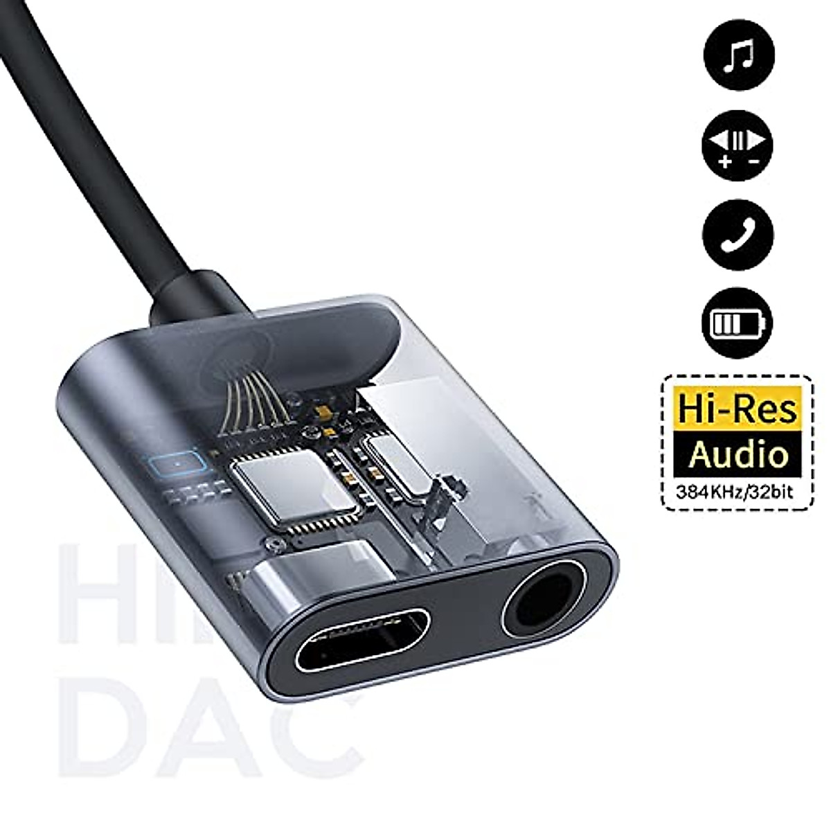 USB C to 3.5mm Headphone and Charger Adapter, 2-in-1 USB C to Audio Mic Jack with PD 60W Fast Charging for Stereo, Earphones, for Samsung Galaxy S21 Ultra S20 FE Note 20 Plus, Pixel 3/4 XL