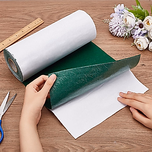 BENECREAT 13 Feet Green Self Adhesive Felt Fabric 10 x 157 Inch Large Felt Fabric Roll Shelf Liner for DIY Costume Making Jewelry Box Drawer Liner Scrapbooking Silhouette