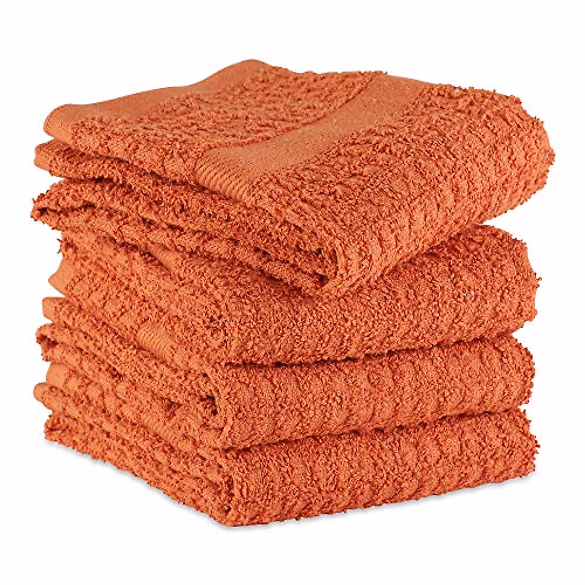 DII Basic Terry Collection Waffle Dishtowel Set, 15x26, Solid Spice, 4 Piece