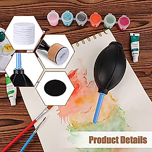 Briartw Alcohol Ink Blower Applicator Tool Set, Include 1 Round Blending Tool,1 Air Blower Mini Ink Blower,50 Felts Replacement Foams Mini Blending Tool for Card Making Embossing Painting Rendering