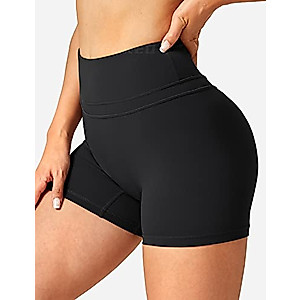 YEOREO Buttery Workout Shorts for Women High Waist Running Biker Shorts Spandex Scrunch Gym Yoga Shorts Black S