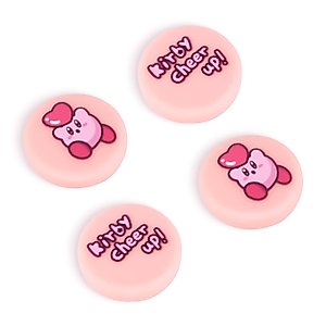 DLseego Cheer Up 4PCS Thumb Grips Caps for Switch/Switch OLED/Switch Lite Soft Silicone Joy Con Joystick Cover Protective Japanese Amine Cartoon Analog Button Caps - Pink