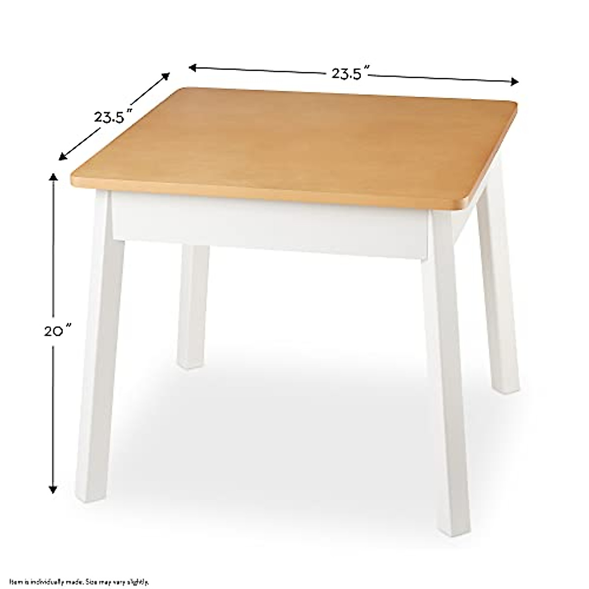 Melissa & Doug Wooden Square Table (White/Natural)
