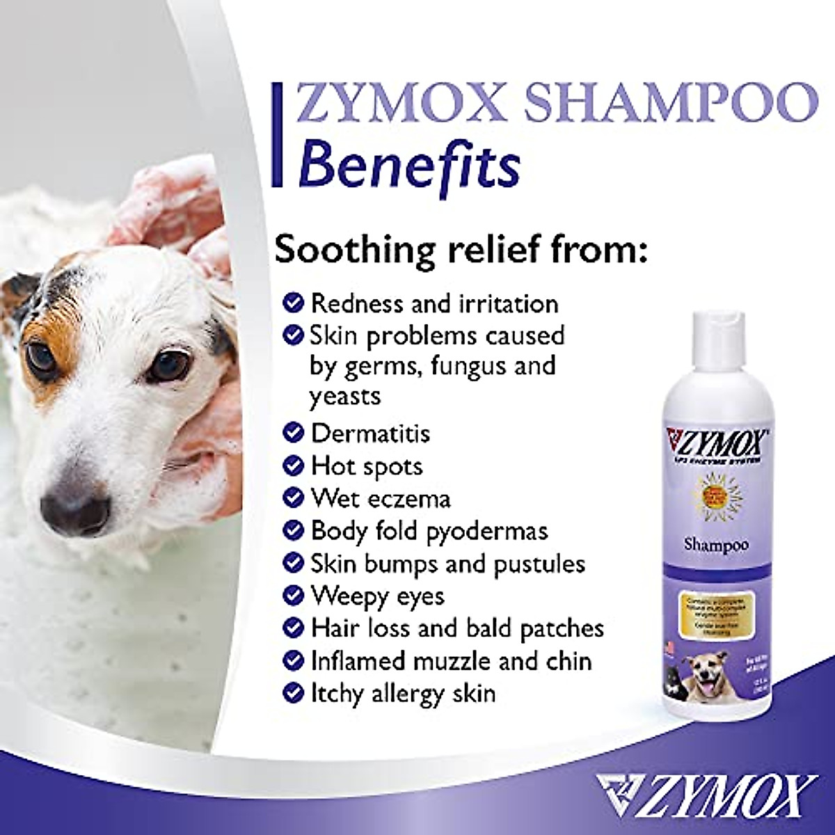 ZYMOX Shampoo for Dogs and Cats, 12oz