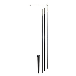 In the Breeze 4878 — 3-Section Heavy Duty 10 Foot Pole - Swiveling Eyelet at Top with Detachable Swiveling Arm - Heavy Duty Ground Stake Included