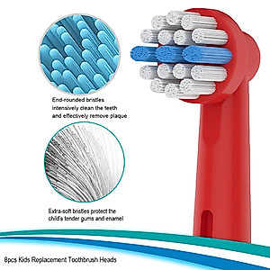 8pcs Kids Toothbrush Replacement Heads Compatible with Oral B Electric Toothbrush, Soft Bristles and Small Heads for Sensitive Teeth and Gum of The Kids