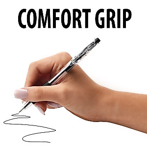 Inc. ClipClicks Retractable Ballpoint Pens - Bulk 1.0-mm Medium-Point Pen Set With Comfort Grip for School, Office, Writing, and Journaling, 50 Count, Black