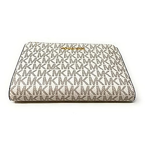 Michael Kors Jet Set Travel Double Zip Wristlet (vanilla softpink)