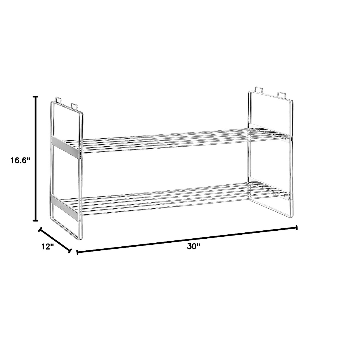 Whitmor 2 Tier Stackable Closet Shelves - Chrome
