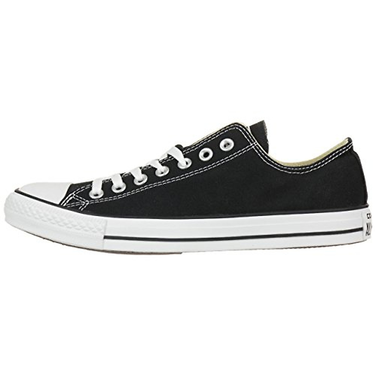 Converse Chuck Taylor All Star Canvas Low Top Sneaker, Black/White ,9 US Men/11 US Women
