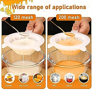 2 Pack Ultra Fine Mesh Juice Strainer Plastic Nylon Food Strainer Yogurt Mesh Strainer with Handle for Kitchen Juicing 120/200 Mesh