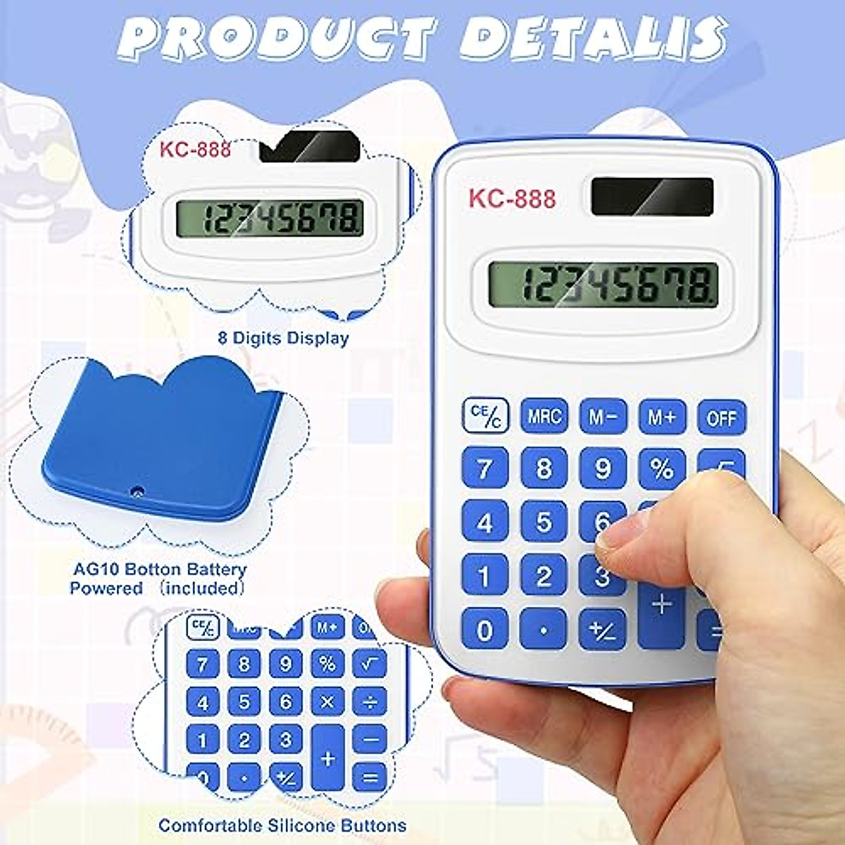 Treela 30 Pcs Mini Pocket Calculators for Students