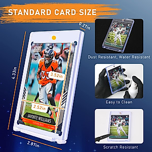 50 Pack Magnetic Card Holders for Trading Cards, One Touch Magnetic Card Holder 35pt, Baseball Card Holder Hard Plastic Card Cases for Baseball Card Sports Cards