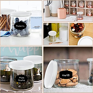 FAMOPLAY Lids for Oui Yogurt Jars- 32 Pack for Oui Lids for Yogurt Jars Sealed against Leaks Clear Plastic Yogurt Container Lids Replacement Covers with Label & Measuring Spoons