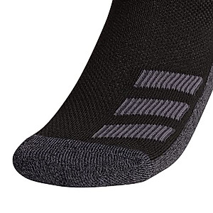 adidas Kids-Boy's/Girl's Cushioned Angle Stripe Crew Socks (6-Pair), Black/Onix Grey/Night Grey, Large