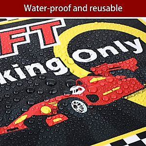 12 Pieces Racing Signs Race Car Party Decorations, 9.8-11.8 Inch Laminated Car Racing Decoration, Traffic Signs Cutouts, Road Racing Themed Party Signs, Racing Cutouts with 40 Glue Point Dots