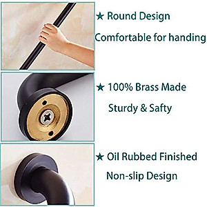 ELLO&ALLO Oil Rubbed Bronze Bathroom Shower Grab Bar, Home Care Bath Handrail (12 Inch)