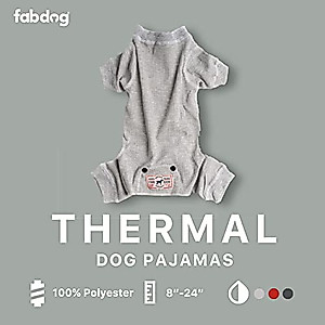 fabdog Dog Pajamas | Dog Onesie Size 22" - Owner Thermal Pajamas From S To XL - Cute Pajamas For Dogs | Available in Heather Grey