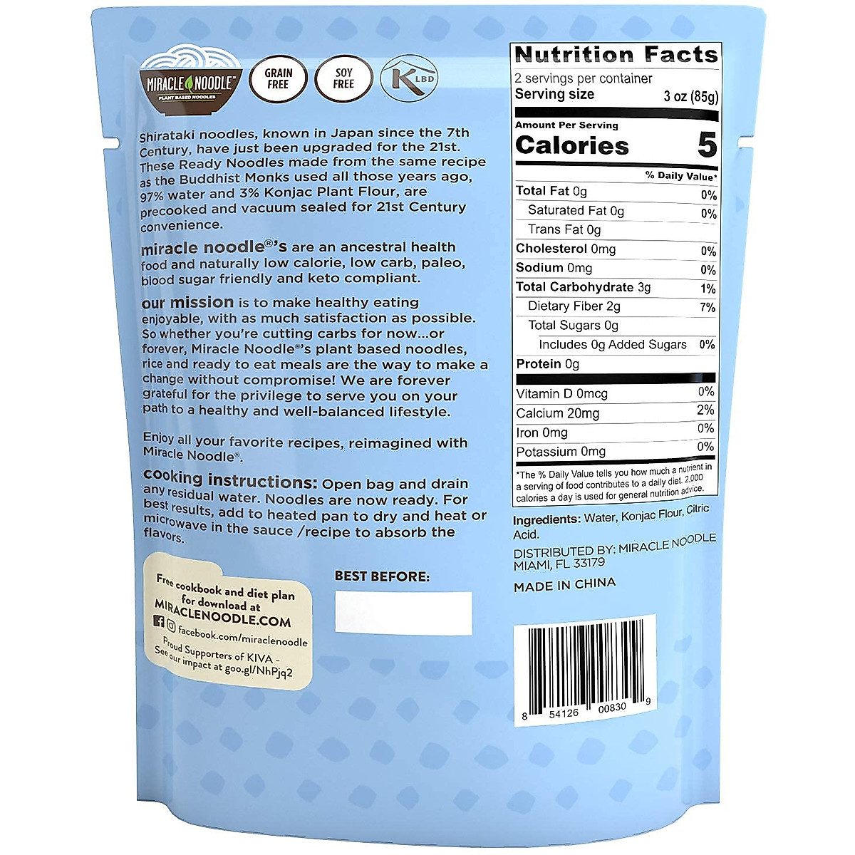 Miracle Noodle Variety Pack (Angel Hair, Fettuccine, Spaghetti & Rice) - Ready-To-Eat, Shirataki Noodles, Shirataki Rice, Keto, Gluten Free, Low Carb, Low Calorie, Konjac Noodles - 2 Bags Each, 8-Pack