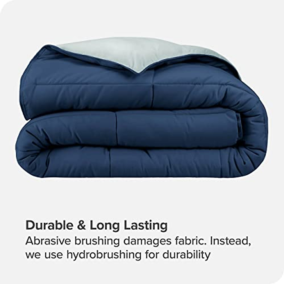 Bare Home Twin/Twin Extra Long Comforter - Reversible Colors - Goose Down Alternative - Ultra-Soft - Premium 1800 Series - All Season Warmth - Bedding Comforter (Twin/Twin XL, Dark Blue/Light Blue)