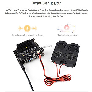 USB Audio Codec for Jetson Nano, USB Sound Card Driver-Free Plug and Play Support Recording and Playback Built-in Microphone and Speaker Header @XYGStudy
