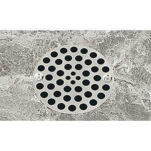 Artiwell 4’’ Shower Strainer Drain Trim Set, Solid Brass Screw-in Shower Strainer Drain Cover, Replacement Strainer Grid by Artiwell, Machine & Self-Tapping Screws Included (Brushed Nickel)