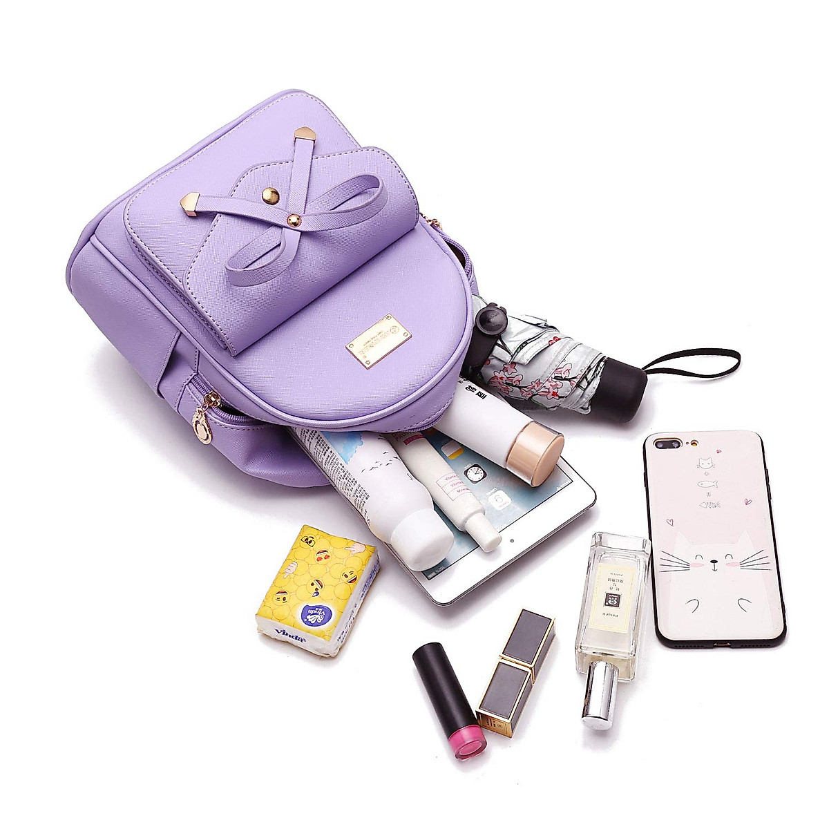 I IHAYNER Girls Bowknot Cute Leather Backpack Mini Backpack Purse for Women Turquoise