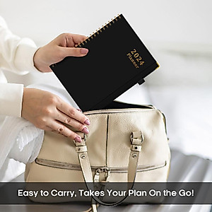 Monthly Planner 2024-2025, 2024 Calendar 21 Months Planner, APR 2024 - DEC 2025, 7.4" x 9.6", 2024 Planner Spiral Bound, Perfect for School & Office - BlackDark