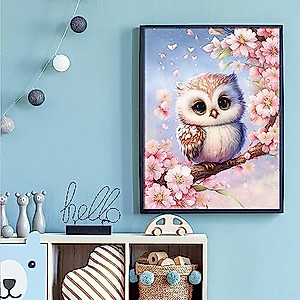 KICHANG Owl Diamond Painting Kits,DIY Diamond Art Kits for Adults,5D Diamond Painting Diamond Art with Full Drill Round Diamonds,Diamond Dots Diamond Art Kits for Home Wall Decor Gifts-12X16inch