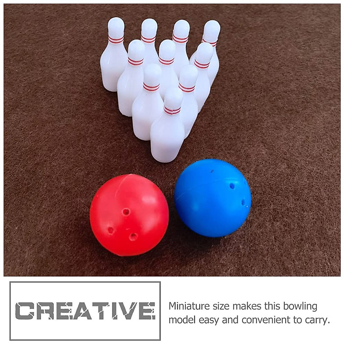 STOBOK 2 Set Miniature Bowling Ball Set Dollhouse Bowling Game Toys Mini Desktop Bowling Model Toy for Dollhouse Decoration Accessories