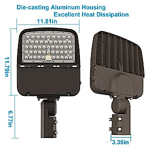 JMKMGL LED Parking Lot Light, Shoebox Pole Lights 19500LM, Super Bright Waterproof Dusk to Dawn Outdoor Commercial Area Road Lighting Slip Fitter 75W/100W/150W Power Adjustable