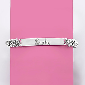 Ross-Simons Name - Italian Sterling Silver Byzantine Id Bracelet. 8 inches