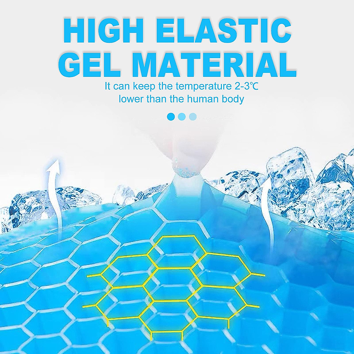 ANXVERS Gel Seat Cushion,Honeycomb Cushion with Non-Slip Cover for Pressure Pain Relief, Superior Comfort and Softness, Breathable Home Chair Cushion for Car Seat or Office Chair 14''x17''x1'' -Blue