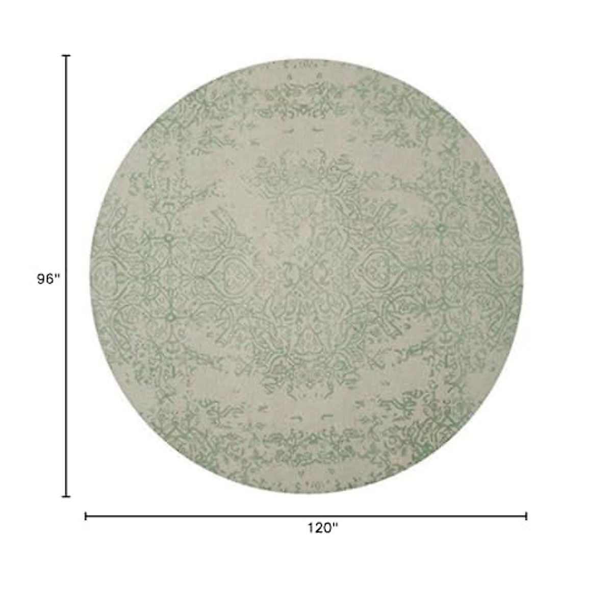 SAFAVIEH Restoration Vintage Collection Area Rug - 8' x 10', Grey & Turquoise, Handmade Distressed Wool, Ideal for High Traffic Areas in Living Room, Bedroom (RVT105C)