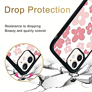 Pink Flower Phone Case Compatible with iPhone 11 6.1 Inch - Shockproof Protective TPU Aluminum Cute Pink Floral iPhone Case Designed for iPhone 11 Case for Men Girls Women Boys (Bloom)