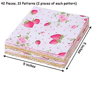 AbTwill 42pcs 5 x 5 inches Cotton Fabric Square, Precut Quilting Sewing Fabric Bundle 5" Charm Squares for Craft Quilt Patchwork