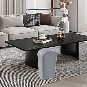 Vababa 1 Pack 3 Gallon Plastic Swing Top Trash Can, Gray Slim Garbage Bin, F