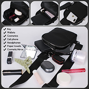 Small Sling Bag for Women Crossbody Fanny Packs Purses Chest Bags with Adjustable Shoulder Belt for Travel Sport Camping（Black）